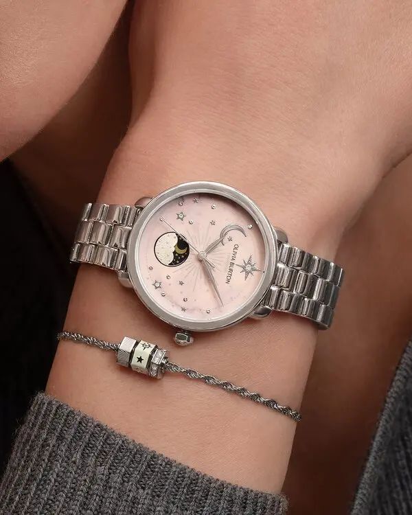 OLIVIA BURTON Moonphase Watch 34mm - Pink/silver