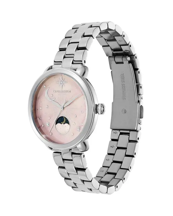 OLIVIA BURTON Moonphase Watch 34mm - Pink/silver