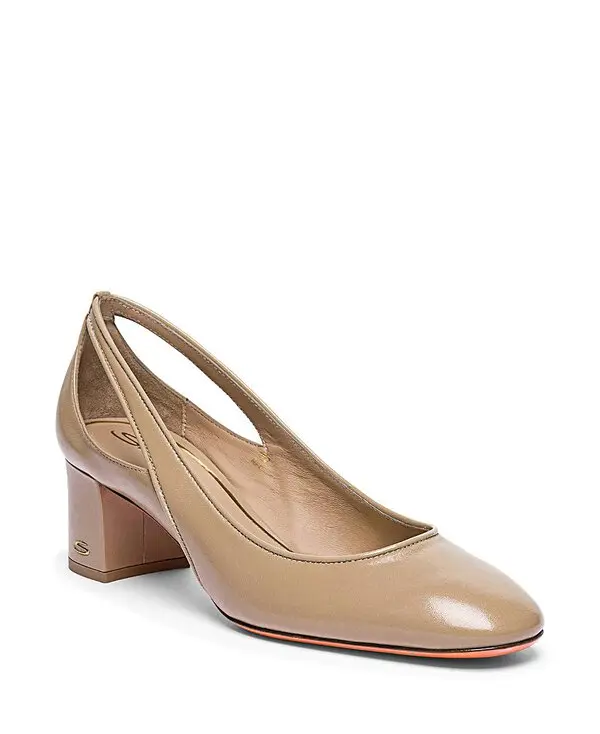 Santoni Leather Mid-heel Pump - Light Brown