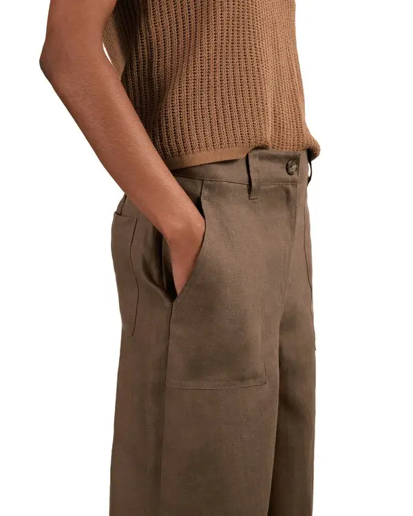 REISS Ashby Wide Leg Linen Pants