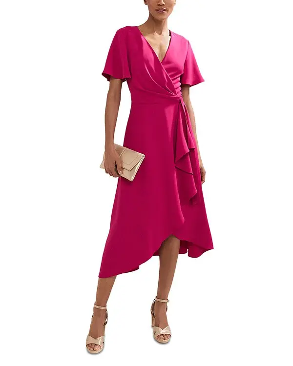 PHASE EIGHT Julissa Faux Wrap Dress - Pink