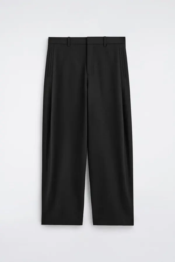Cos Pleated Wide-leg Wool Trousers