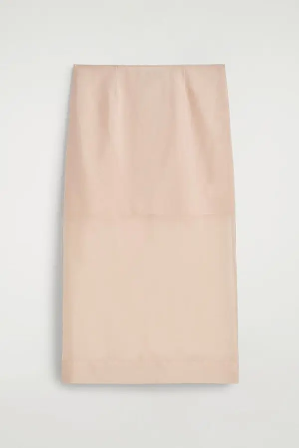 Cos Sheer Column Skirt - Beige