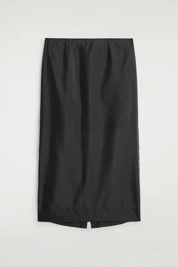 Cos Sheer Column Skirt - Black
