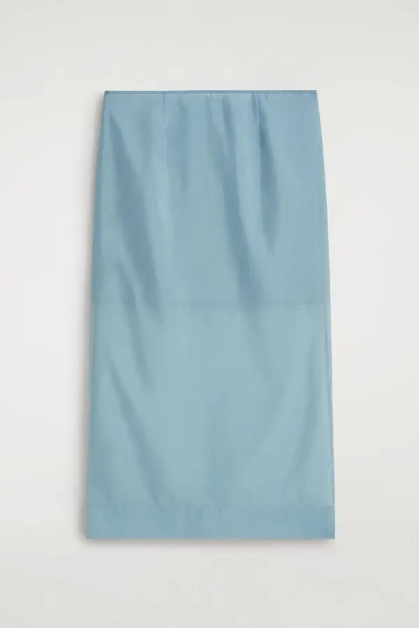 Cos Sheer Column Skirt - Turquoise