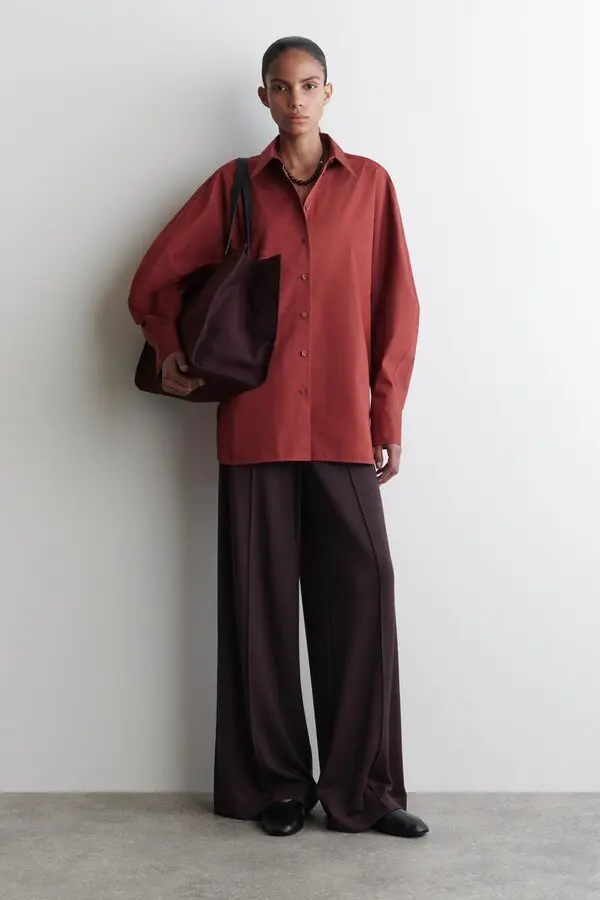 Cos Rounded Pima Cotton Shirt - Red