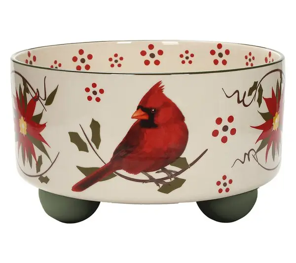 TEMP-TATIONS As Is Seasonal Ceramic Beaded Raised Bowl - One-color
