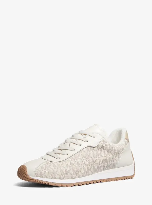 Michael Kors Rhodes Signature Logo Trainers - Natural
