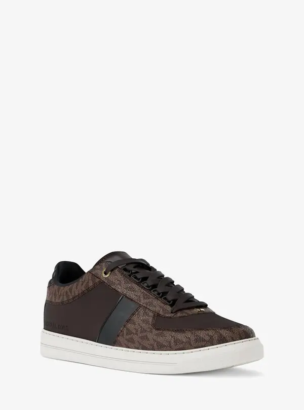 Michael Kors Brady Mixed-media Low-top Sneakers - Brown