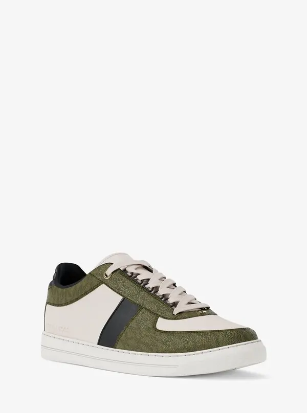 Michael Kors Brady Mixed-media Low-top Sneakers - Natural