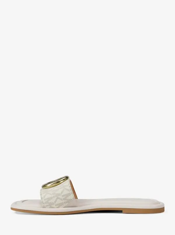 Michael Kors Milan Signature Logo Slide Sandal - Natural