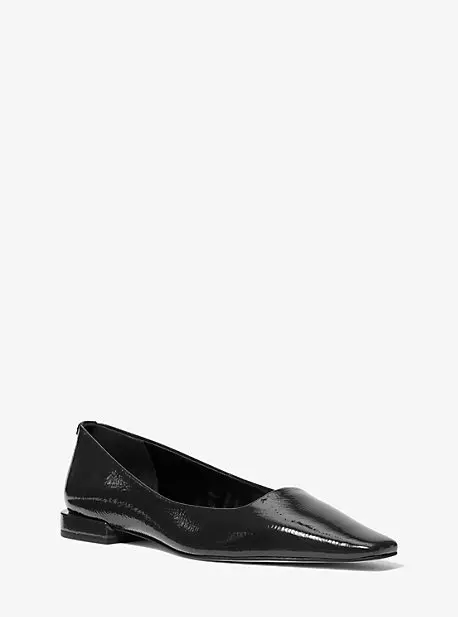 Michael Kors Darrah Crackled Patent Leather Ballet Flat