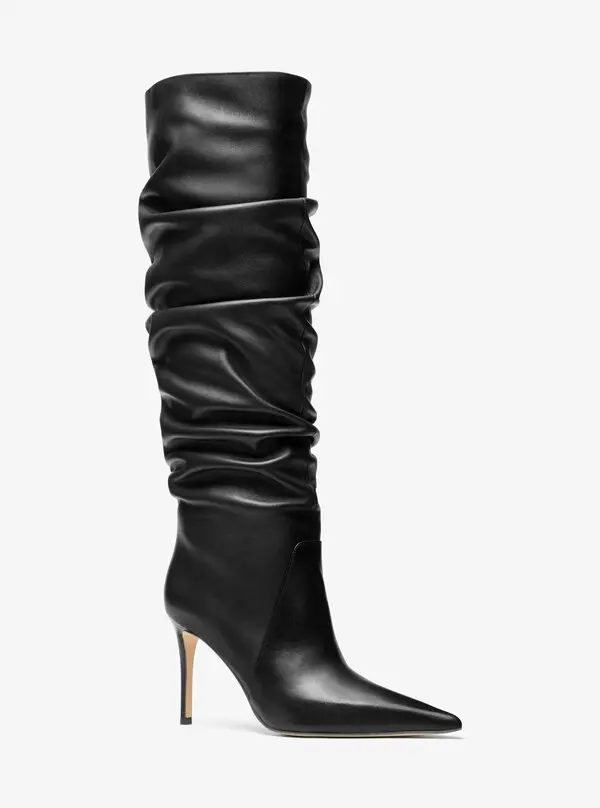 Michael Kors Dawn Leather Knee-high Boots - Black