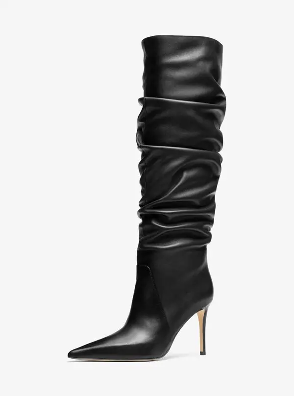Michael Kors Dawn Leather Knee-high Boots - Black