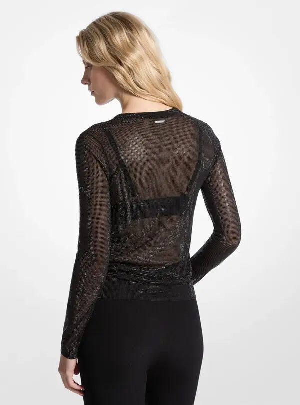 Michael Kors Embellished Mesh Top