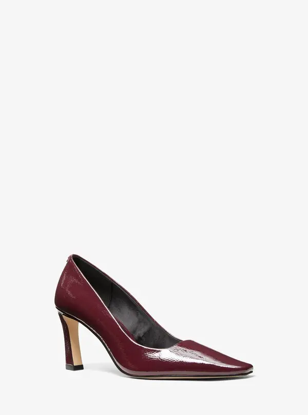 Michael Kors Darrah Crackled Patent Leather Pump - Red