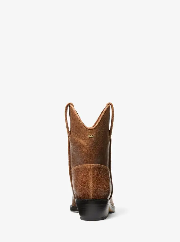 Michael Kors Noemie Distressed Leather Boots - Brown
