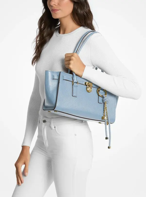 Michael Kors Hamilton Moderne Small Leather Satchel - Blue