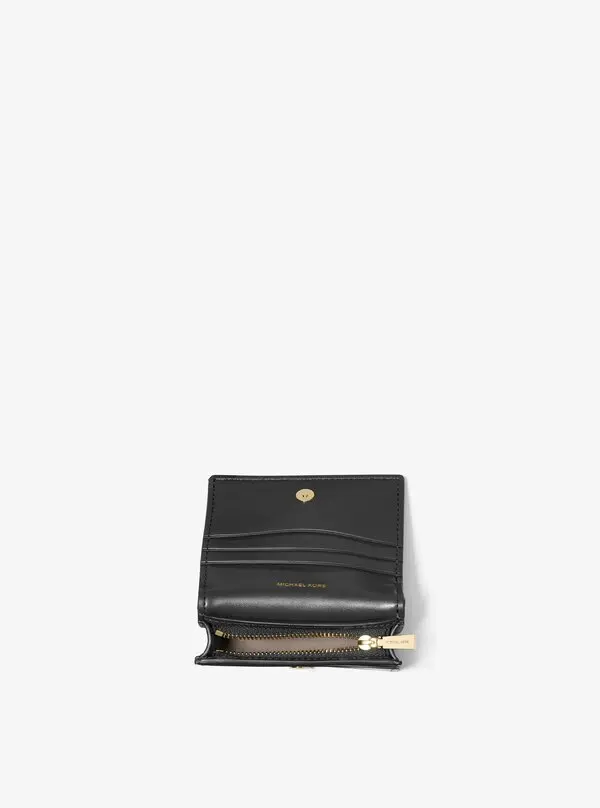 Michael Kors Hamilton Moderne Small Leather Wallet In By - Black