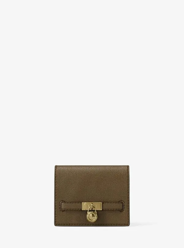 Michael Kors Hamilton Moderne Small Leather Wallet In By - Green