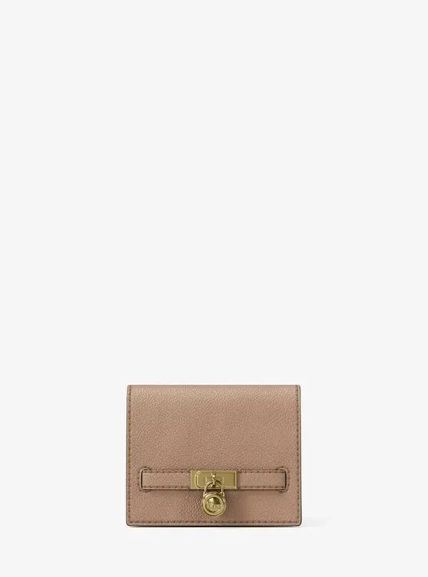Michael Kors Hamilton Moderne Small Leather Wallet In By - Natural