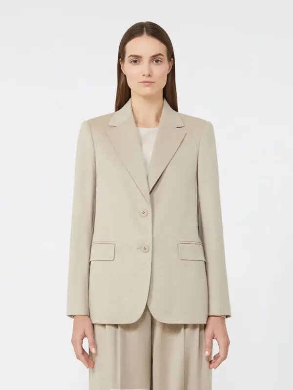 Max Mara Single-breasted Wool Broadcloth Blazer - Beige