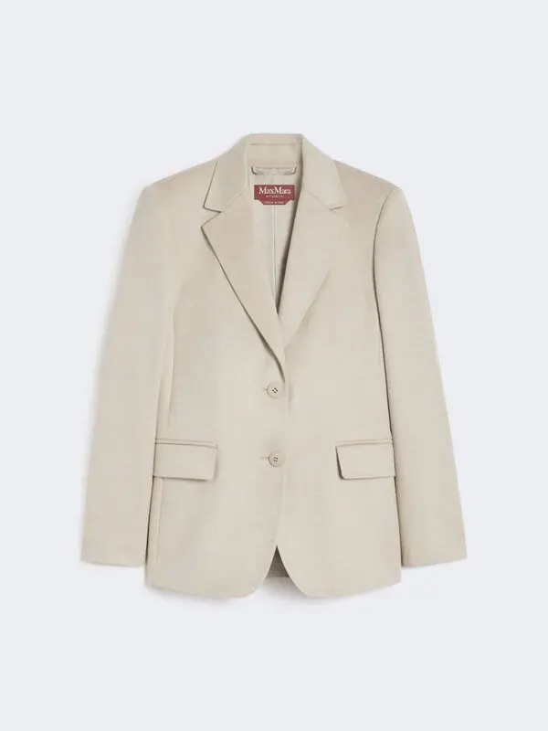 Max Mara Single-breasted Wool Broadcloth Blazer - Beige
