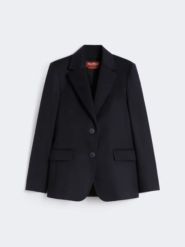 Max Mara Single-breasted Wool Broadcloth Blazer - Navy