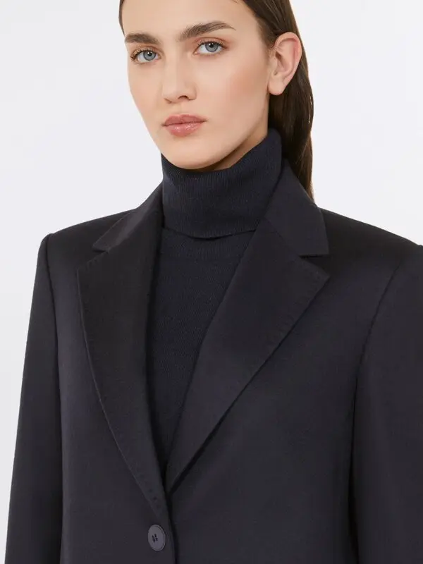 Max Mara Single-breasted Wool Broadcloth Blazer - Navy