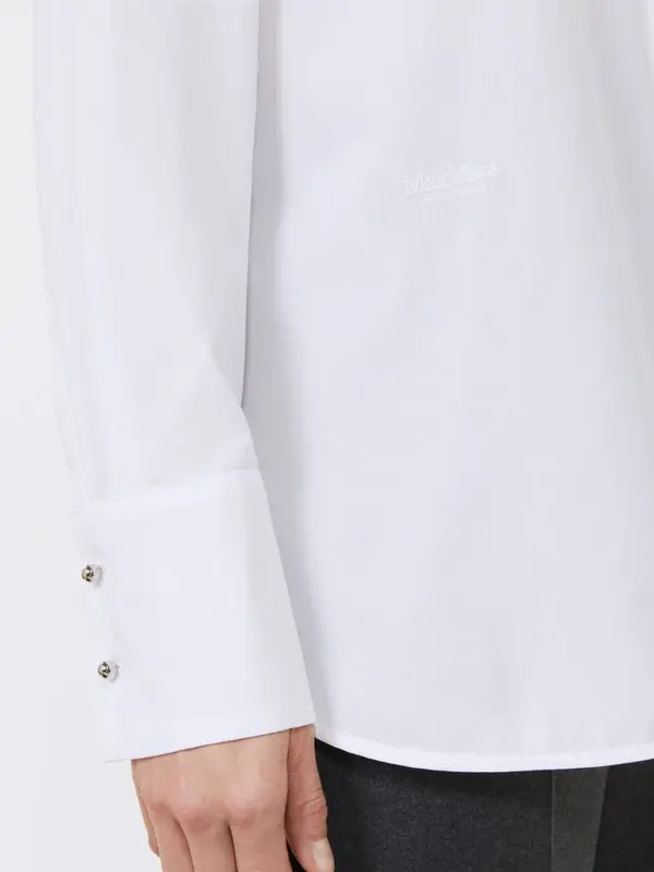 Max Mara Crystal-adorned Poplin Shirt - Optical White