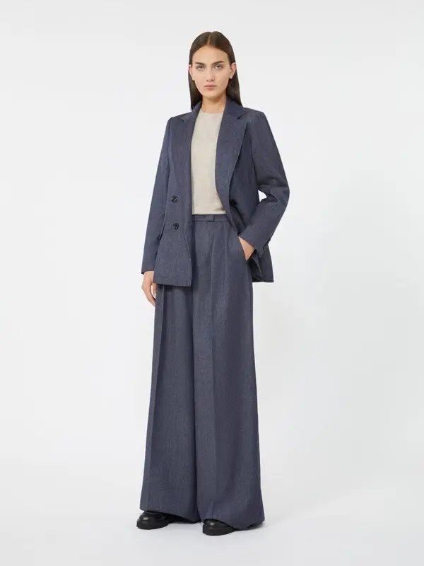 Max Mara Wool Wide-leg Trousers - Ultramarine
