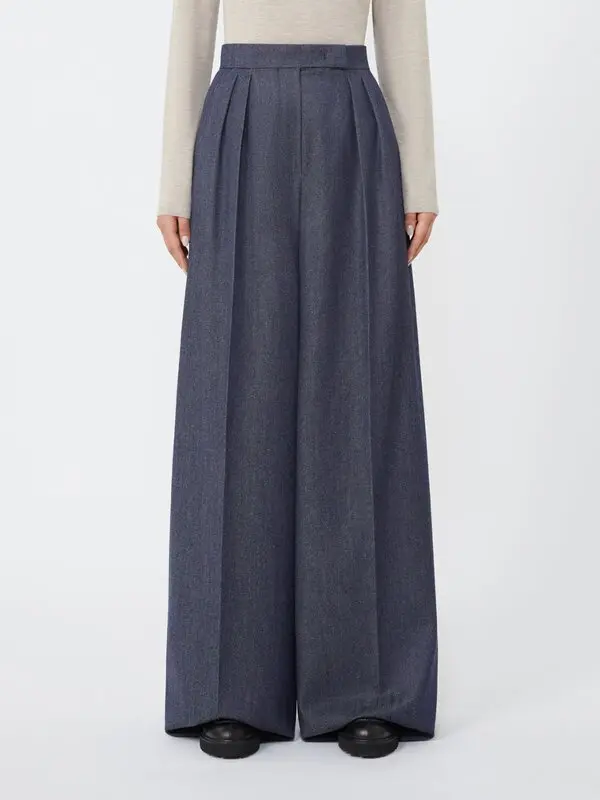 Max Mara Wool Wide-leg Trousers - Ultramarine