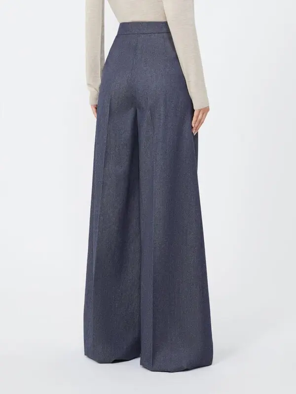Max Mara Wool Wide-leg Trousers - Ultramarine