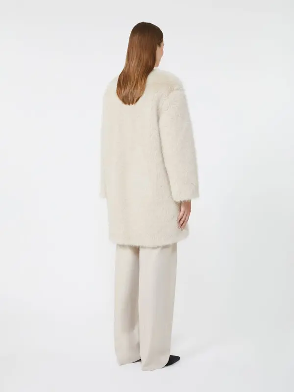 Max Mara Faux Fur Effect Fabric Coat