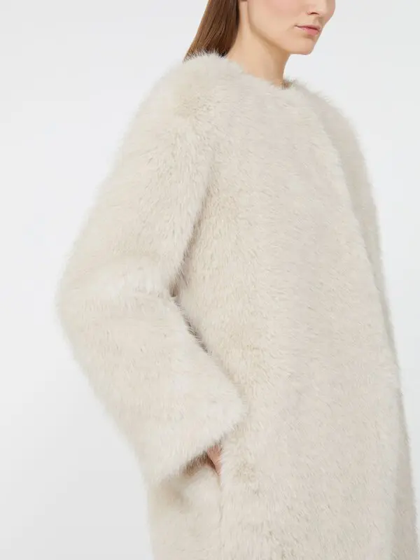 Max Mara Faux Fur Effect Fabric Coat