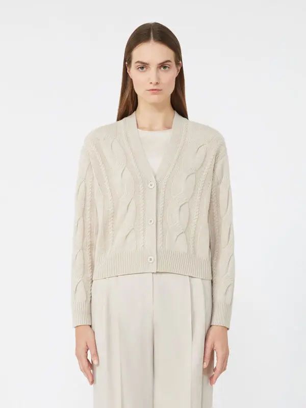 Max Mara Cable-knit Wool And Cashmere Cardigan
