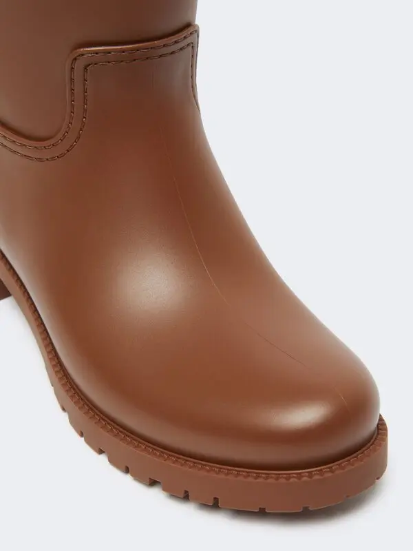 Max Mara Knee-high Rubber Boots - Amber Brown