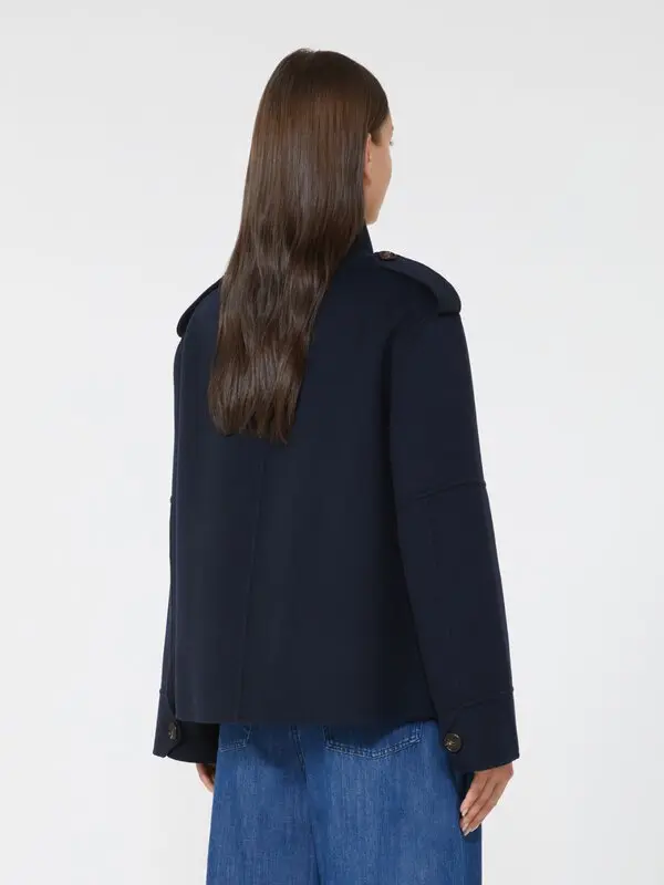 Max Mara Wool Drap Jacket - Navy