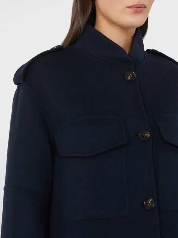 Max Mara Wool Drap Jacket - Navy