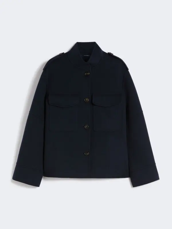 Max Mara Wool Drap Jacket - Navy