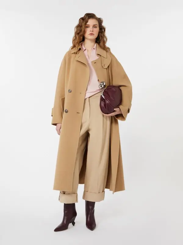 Max Mara Double-draped Wool Trench Coat