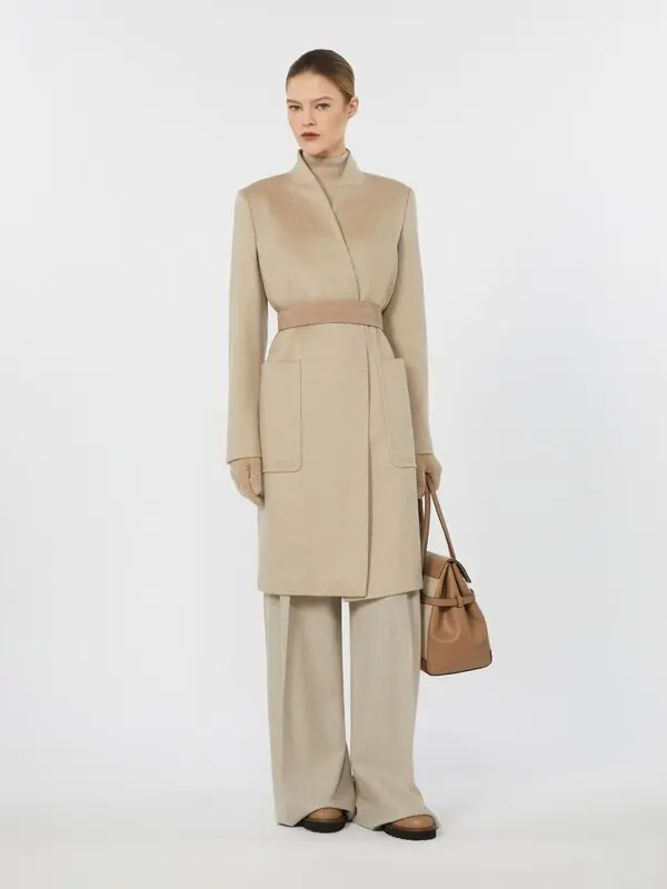 Max Mara Cashmere Draped Robe Coat
