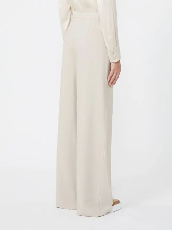 Max Mara Wool Twill Drawstring Trousers - Beige