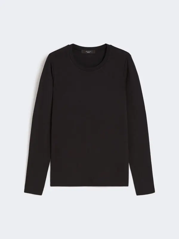 Max Mara Stretch-viscose Jersey Basic T-shirt - Black