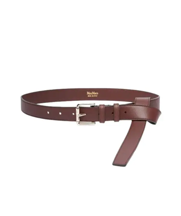 Max Mara Leather Belt - Bordeaux