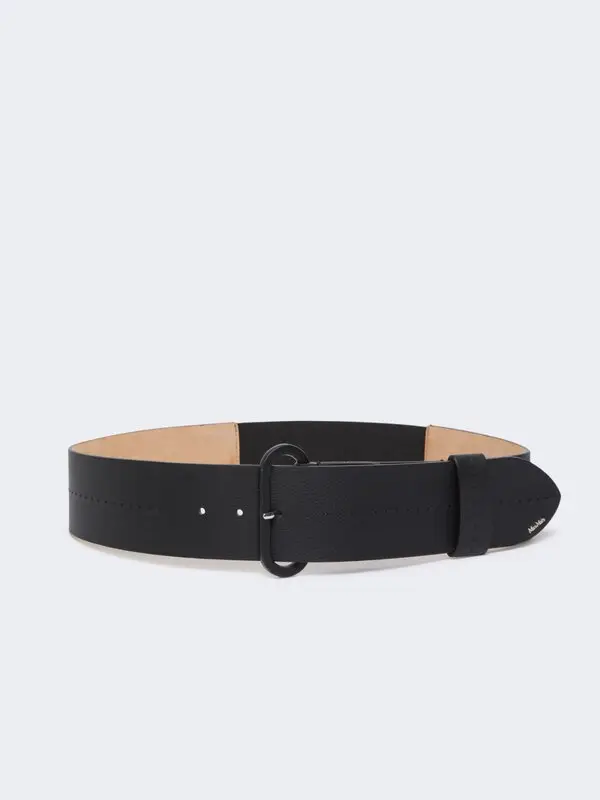 Max Mara Semi-glossy Leather Belt - Black