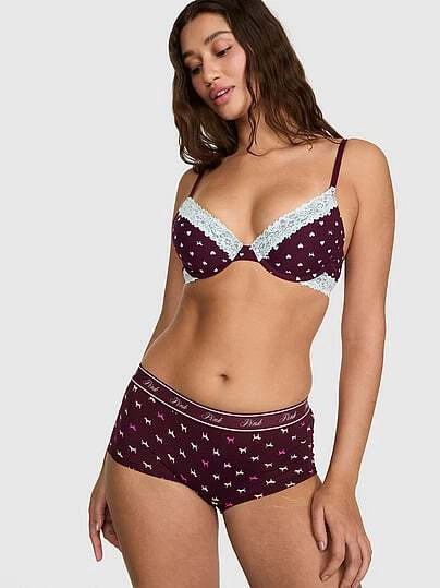 Pink Wear Everywhere Lightly Lined Demi Bra - Print