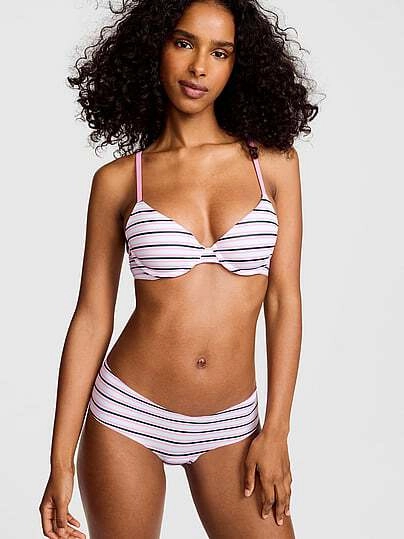Pink Wear Everywhere Lightly Lined Demi Bra - Print