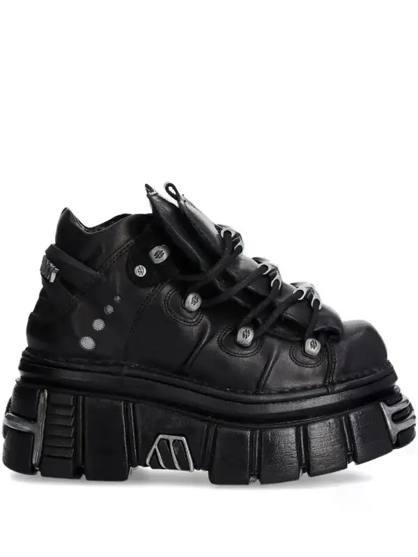 NEW ROCK Lace-up Platform Sneakers - Black