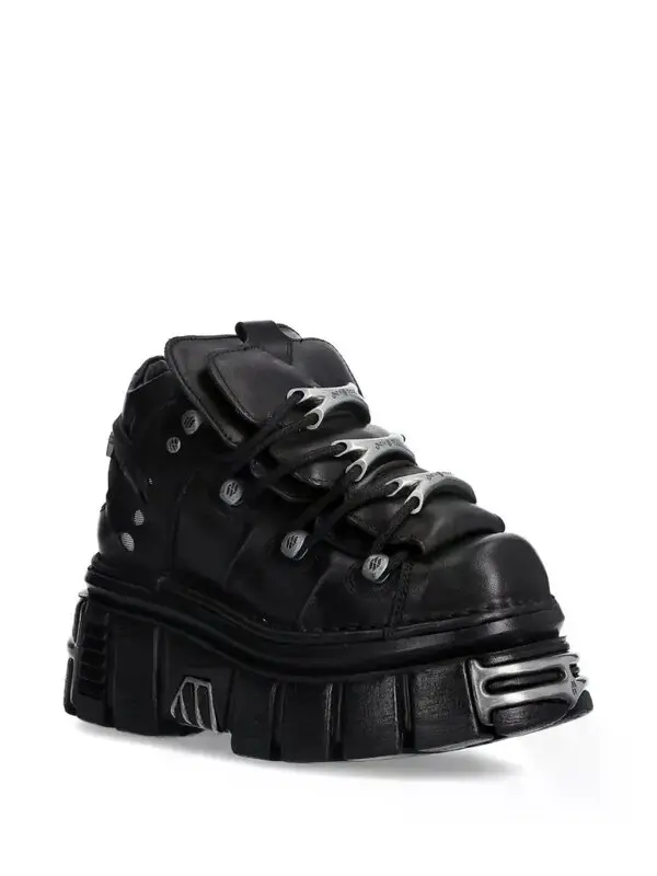 NEW ROCK Lace-up Platform Sneakers - Black